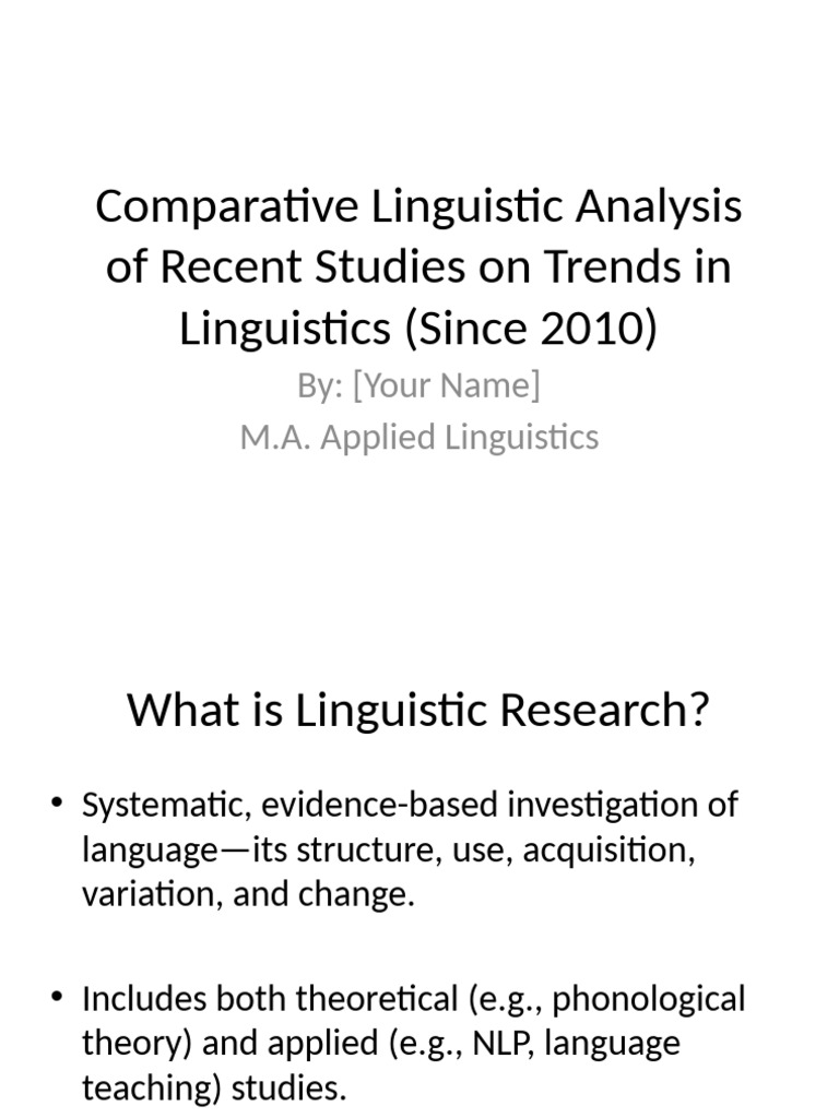 Comparative Linguistic Analysis Trends Since 2010 | PDF | Linguistics ...