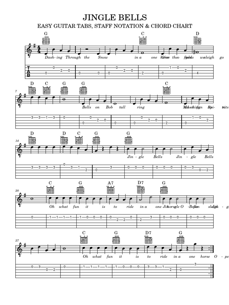 JINGLE_BELLS__EASY_GUITAR_TABS_STAFF_NOTATION__CHORD_CHART ...