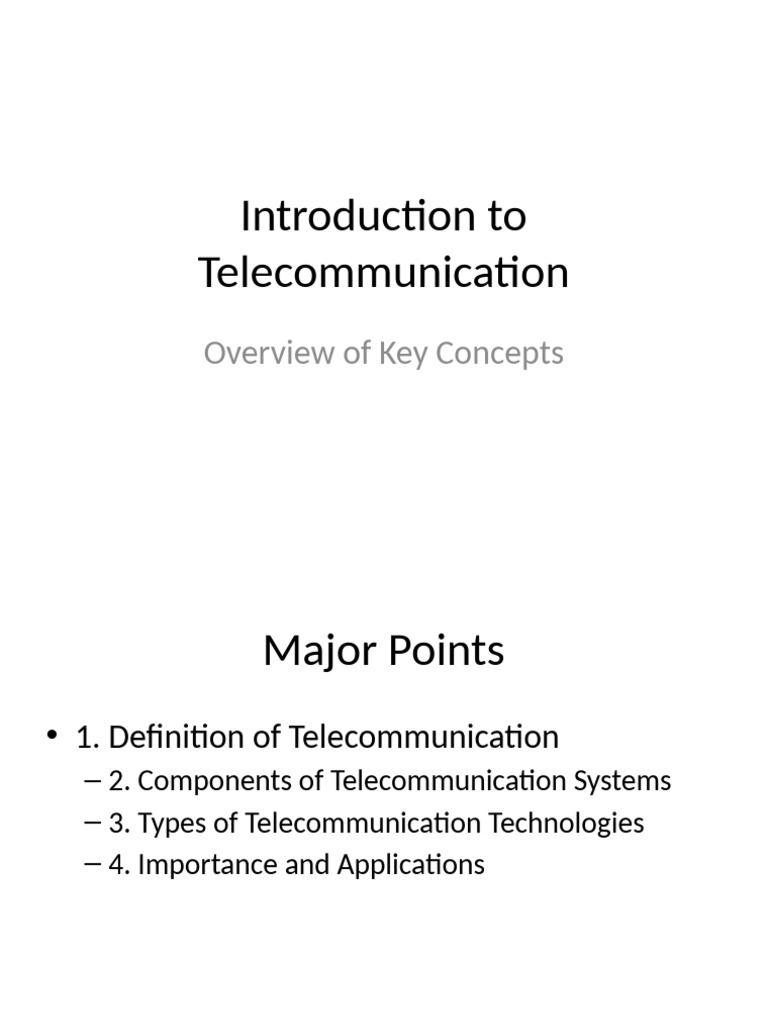 Introduction to Telecommunication | PDF