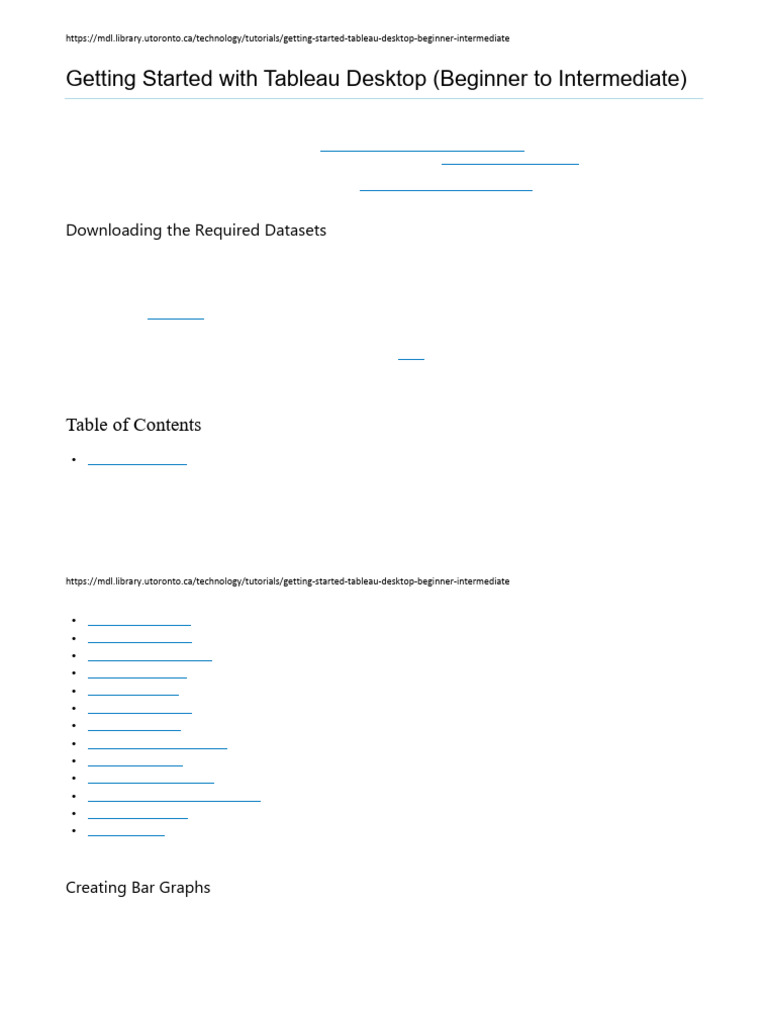 Getting Started With Tableau Desktop | PDF