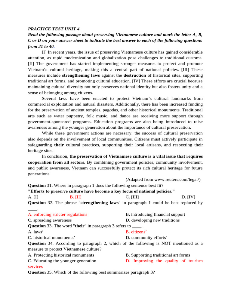 Practice Test Unit 4 | PDF | Climate Change | Climate Change Mitigation