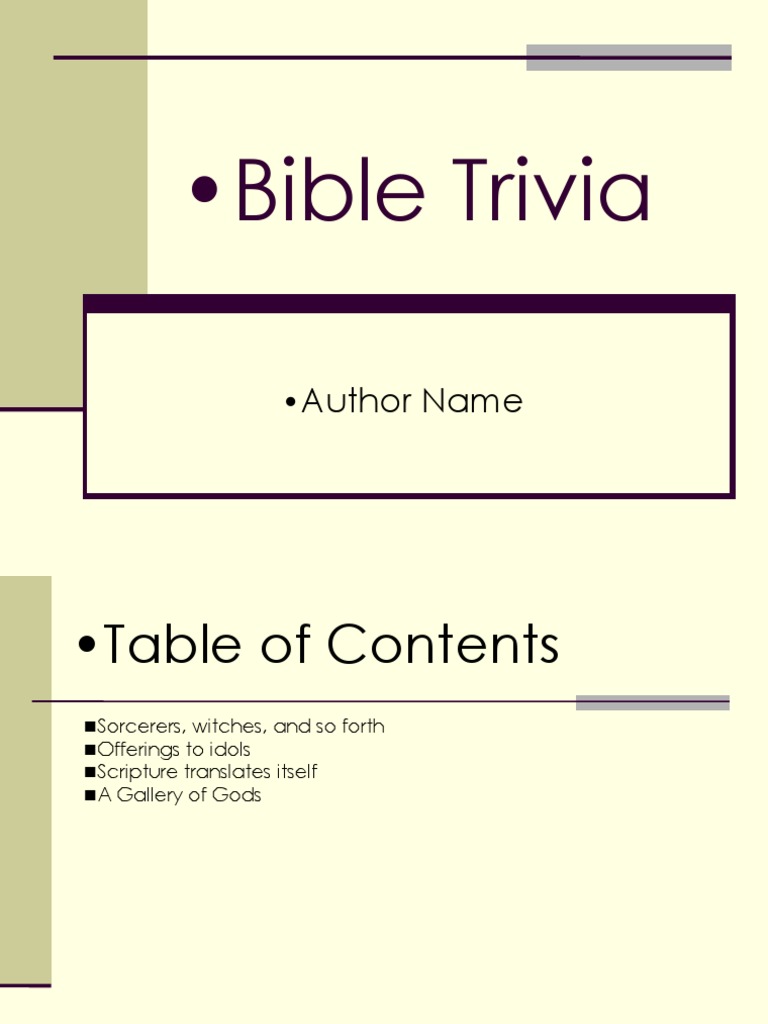 Bible Trivia Complete | PDF | Books Of Samuel | Hosea