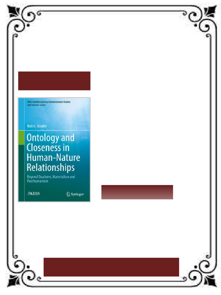 Ontology and Closeness in Human Nature Relationships Beyond Dualisms ...