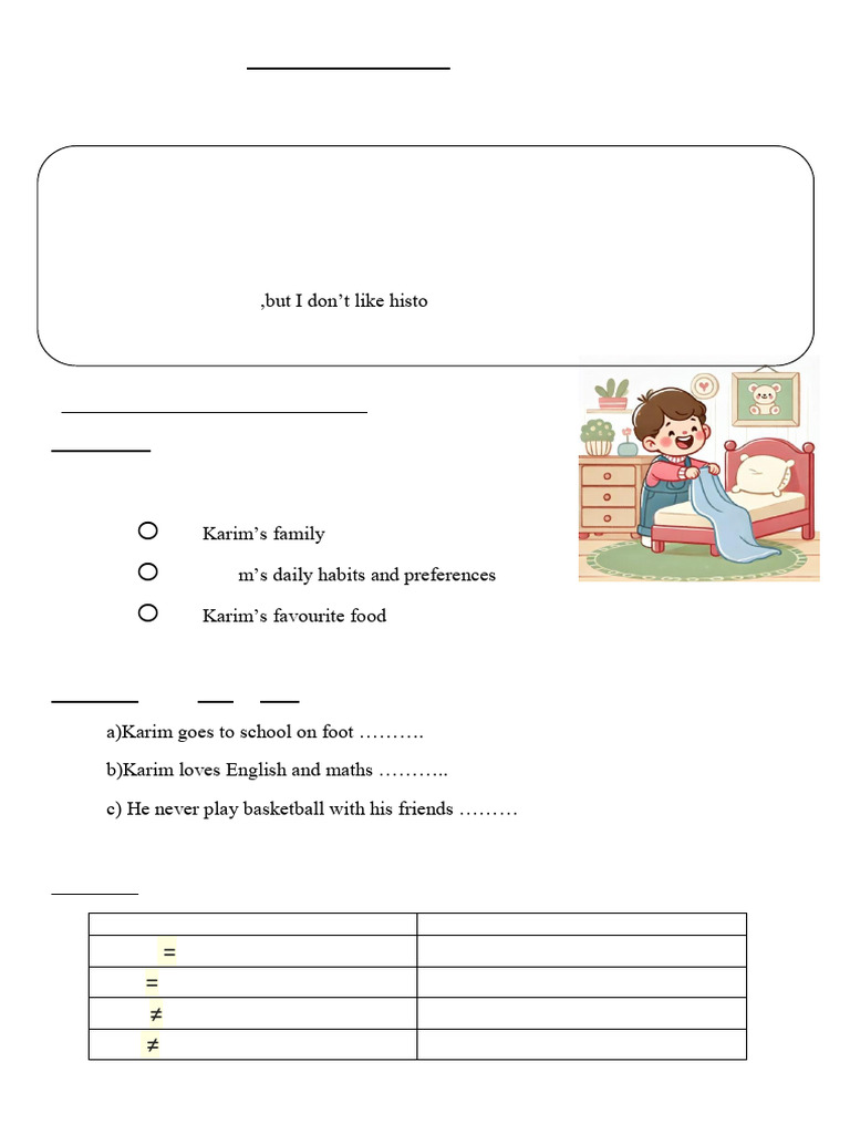 First Term English Test 1MS | PDF | Linguistic Typology | Languages
