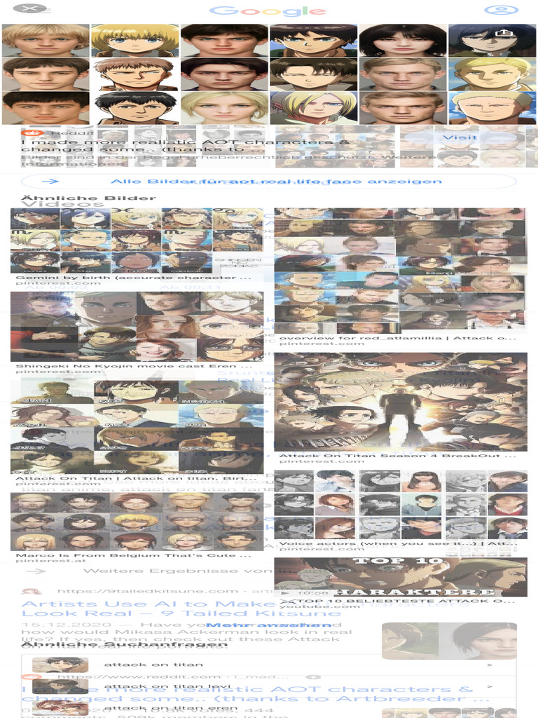 Attack on Titan Characters Real Life | PDF | Anime And Manga | Manga