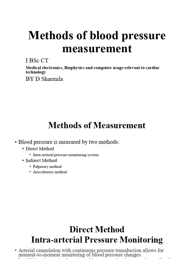 Methods of Blood Pressure Measurmentpdf | PDF | Blood Pressure ...