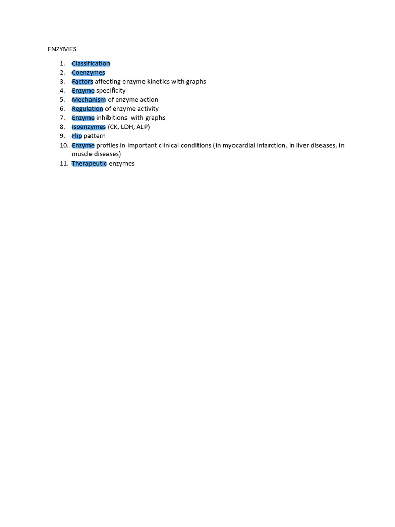 Important Questions From Enzymes | PDF