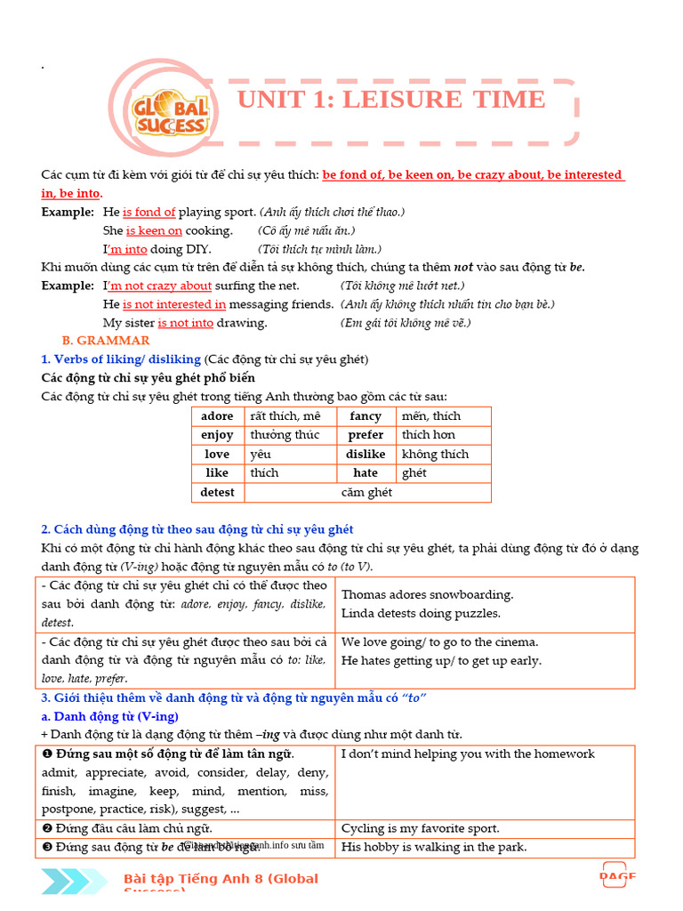 Unit 1 Leisure Time | PDF
