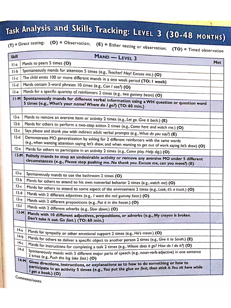 VB-MAPP Level 3 | PDF