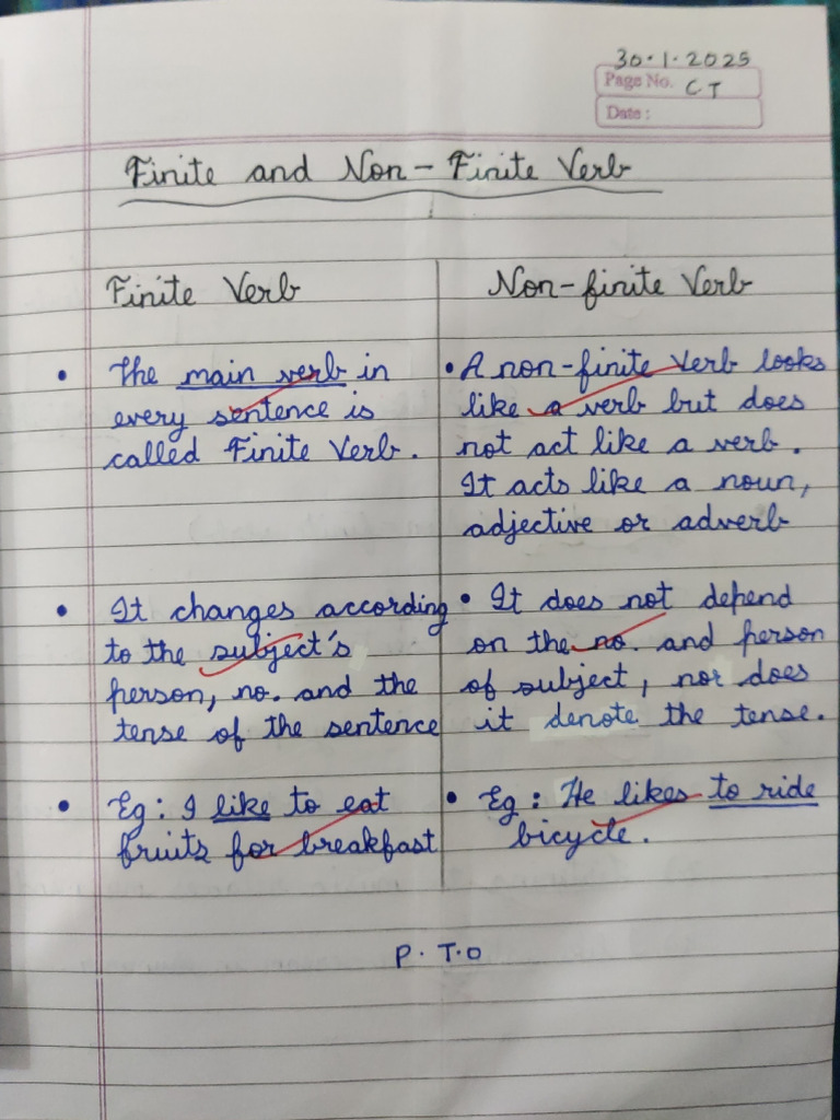 Finite and Non Finite Verb | PDF