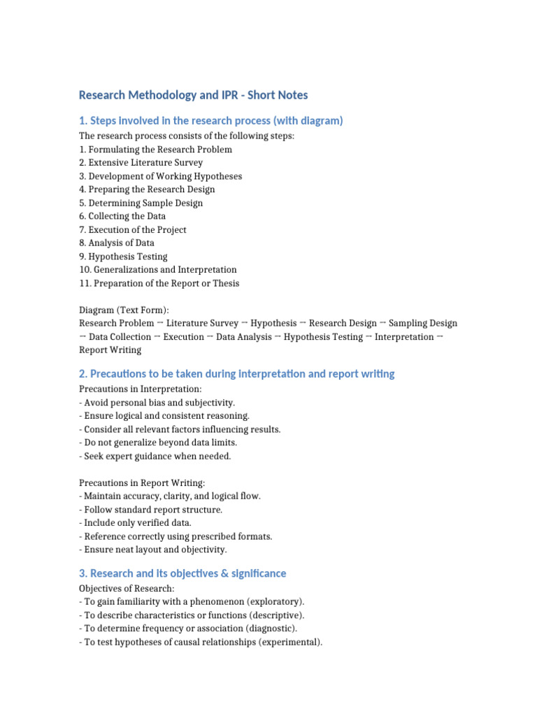 Research Methodology & IPR Overview | PDF | Statistics | Hypothesis