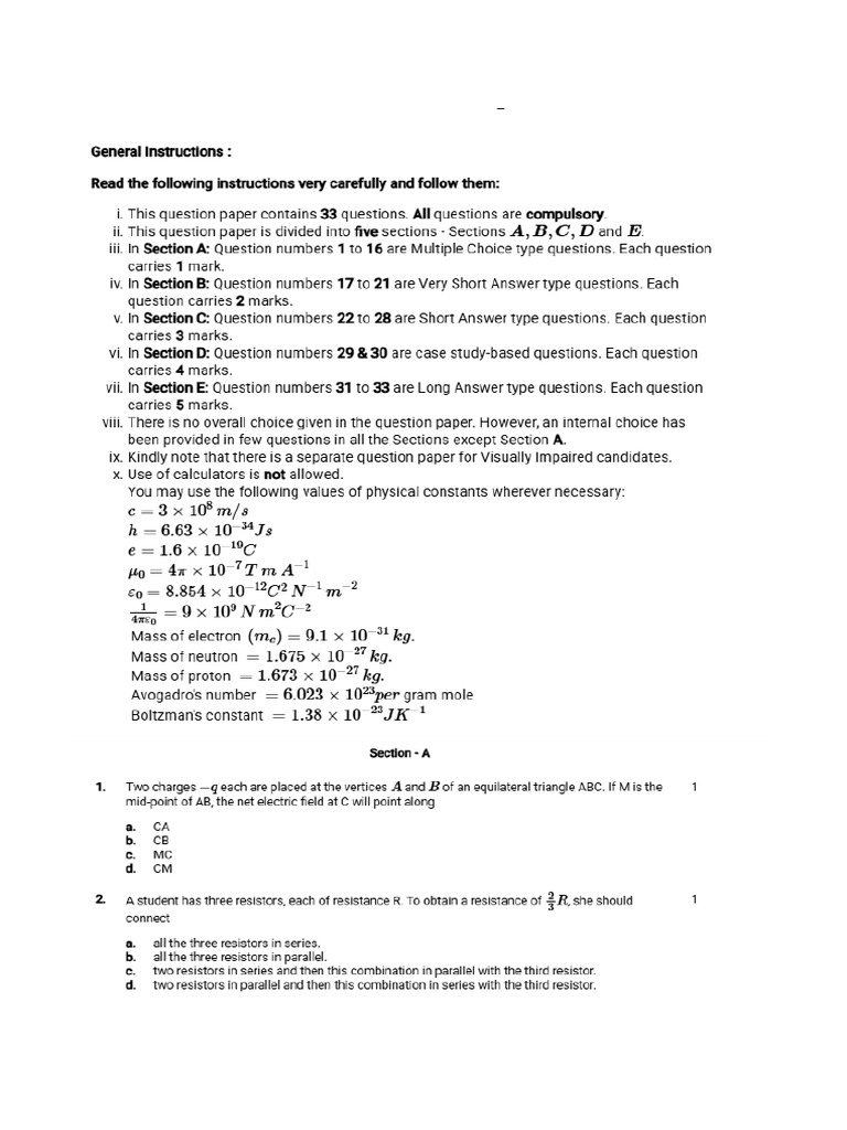 Phy Iit Practice Paper - 1 | PDF