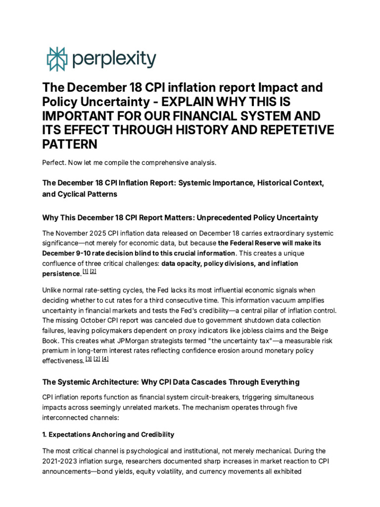The December 18 CPI Inflation Report Impact and Po | PDF | Inflation ...