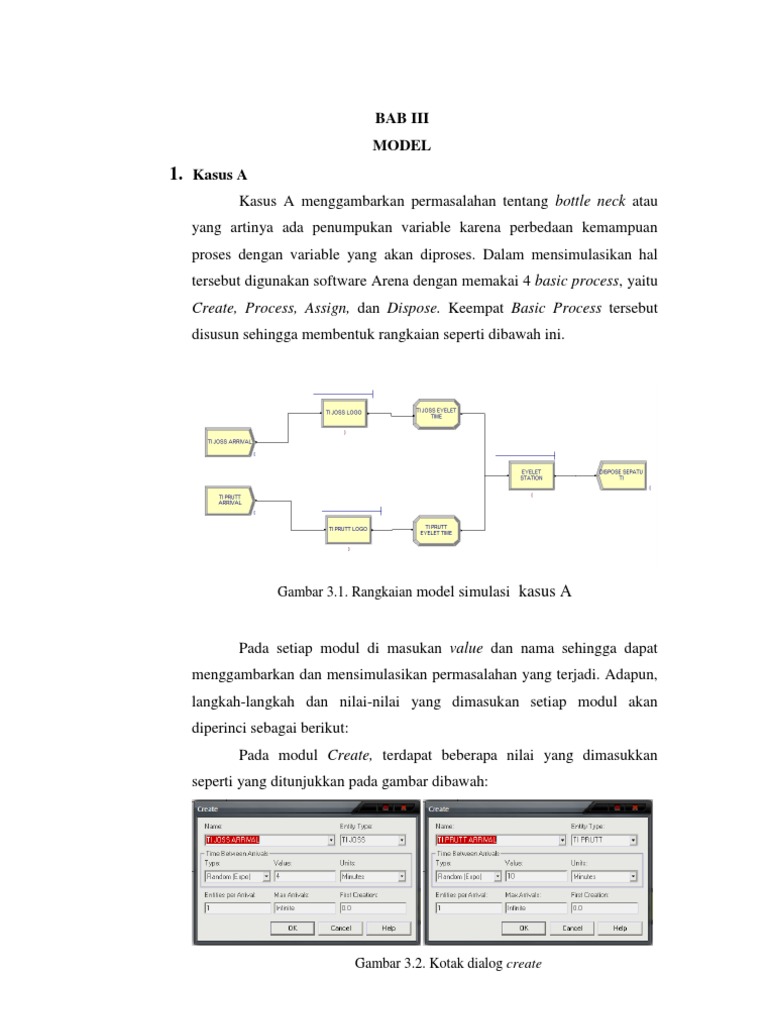 Bab III Model Simulasi ARENA | PDF