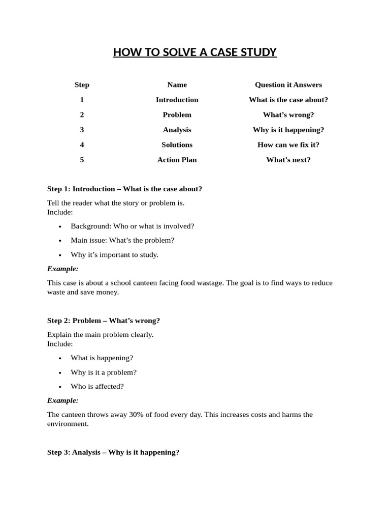 How To Solve A Case Study - DR - Ashish | PDF