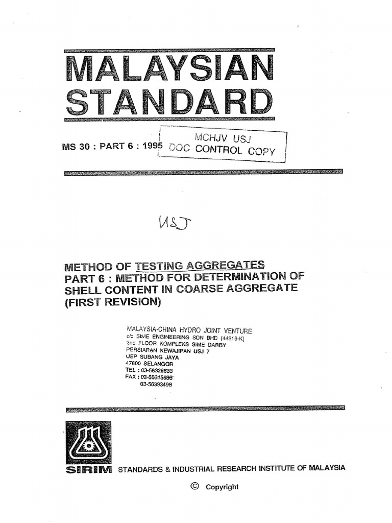 MS 30 Part 6 (1995) - Methods of Determination of Shell Content in ...