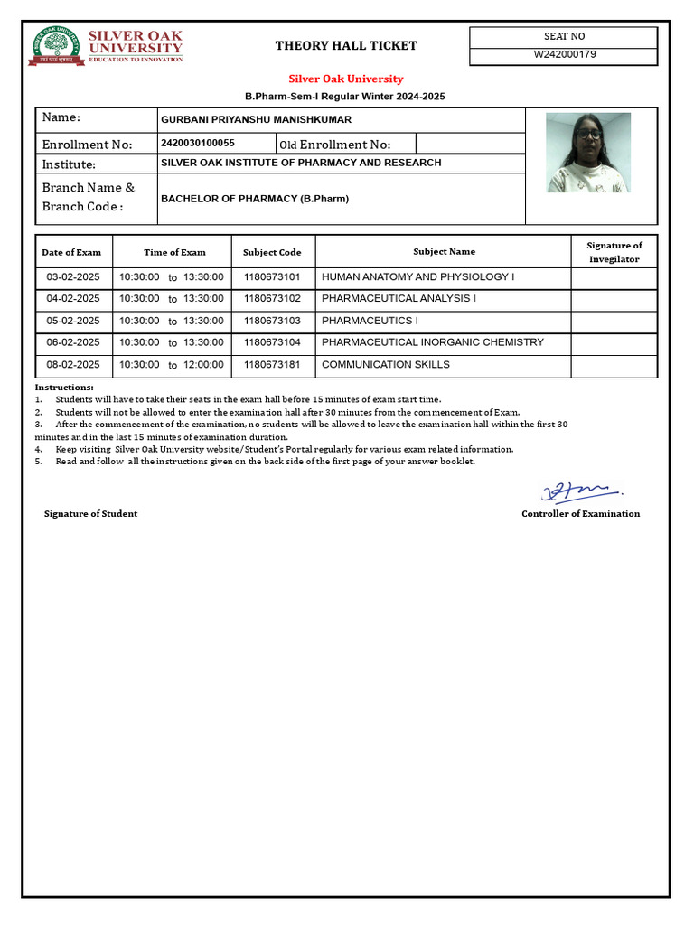 Hall Ticket | PDF