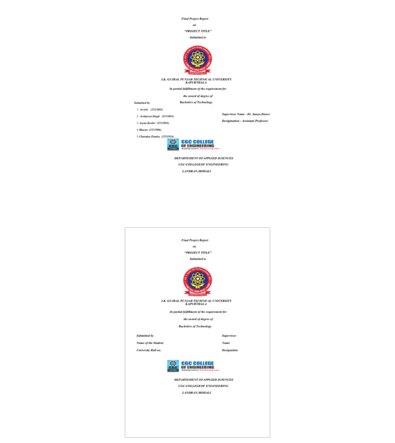 Submitted by Name of The Student University Roll No. | PDF