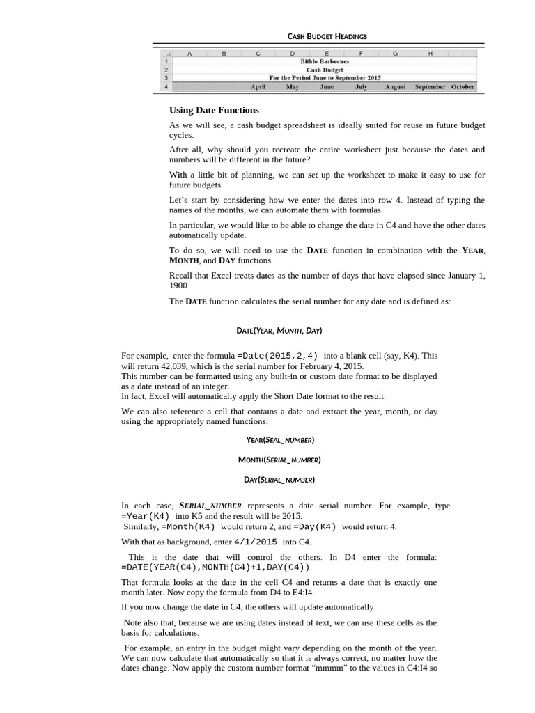Date Function as Per Notes Ppt | PDF | Microsoft Excel | Mathematics