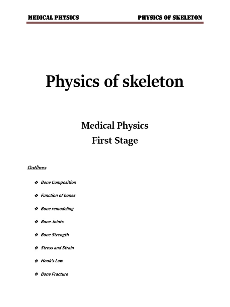 1. Physics of Skeleton | PDF | Bone | Stress (Mechanics)