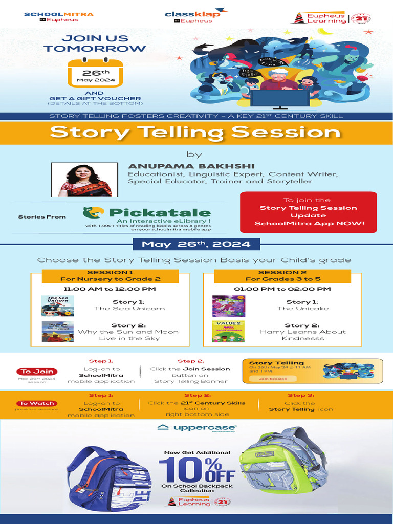 Story telling Session_Reminder - flyer for parents and students | PDF ...