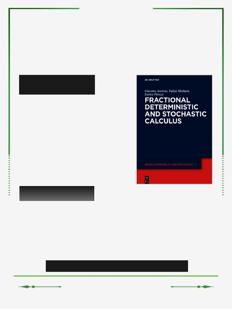 Fractional Deterministic and Stochastic Calculus 1st Edition Giacomo ...