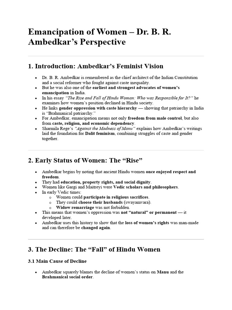 Emancipation of Women | PDF | Gender Studies | Feminism