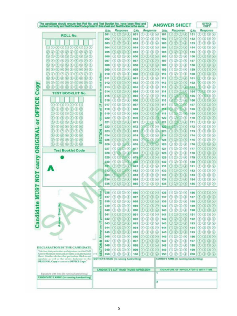 NEET 22 OMR Sheet _4c26d99d-a434-425f-a929-3f0bf89d4d2e | PDF