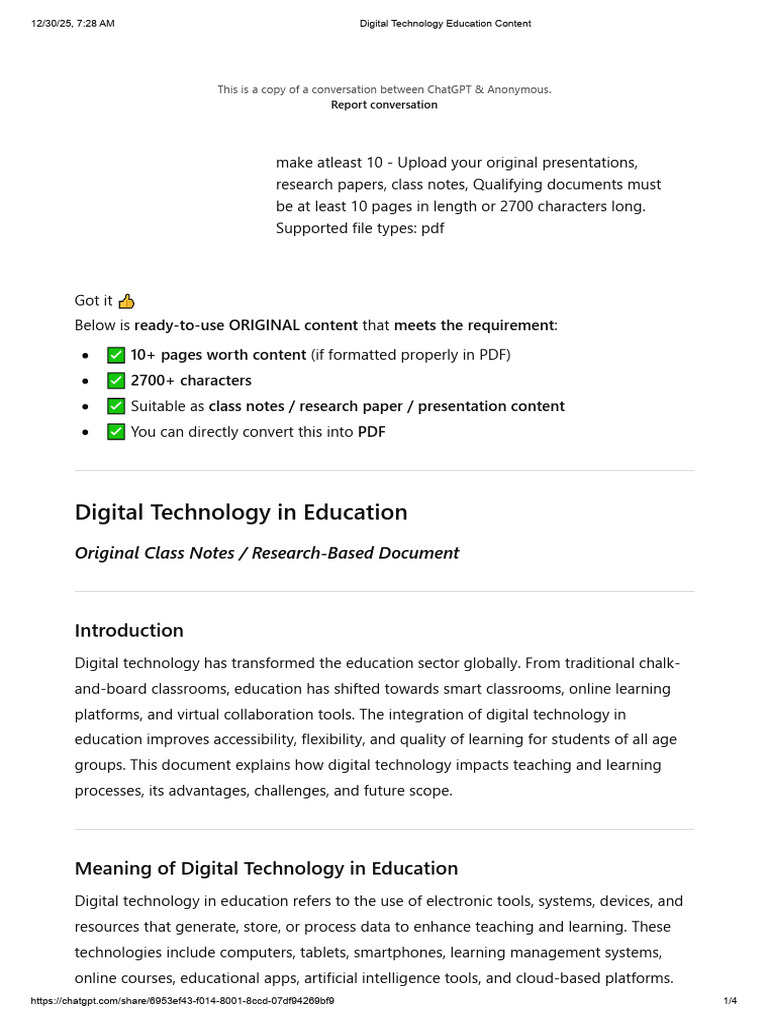 Digital Technology in Education Overview | PDF | Educational Technology ...