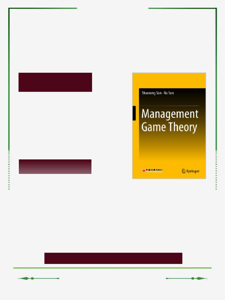 Management Game Theory Shaorong Sun eBook PDF unlocked | PDF | Game ...