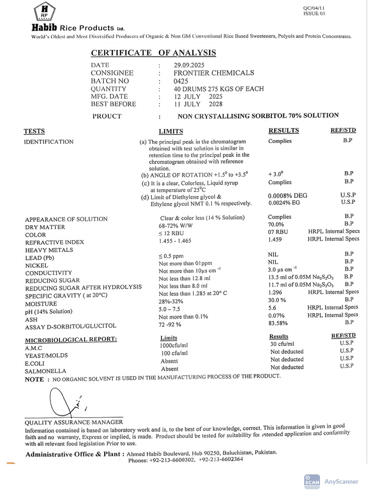 Frontier Chemical's | PDF