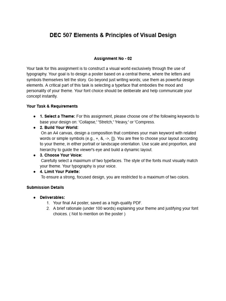 DEC 507 Elements & Principles of Visual Design (1) | PDF