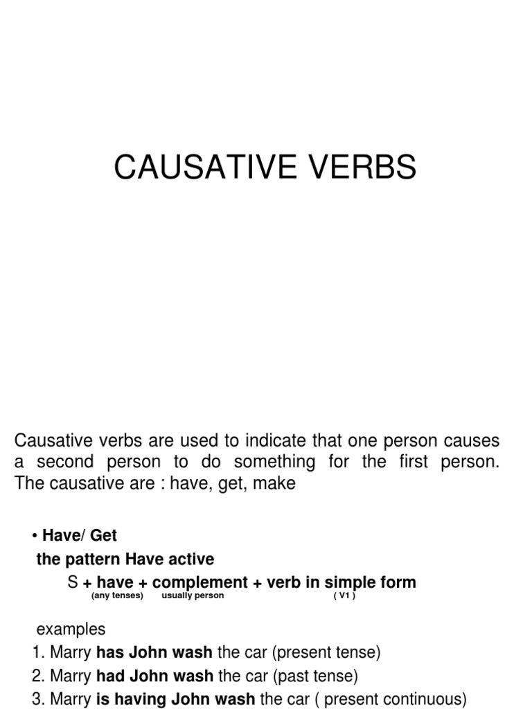 Causative Verbs | Grammatical Tense | Verb