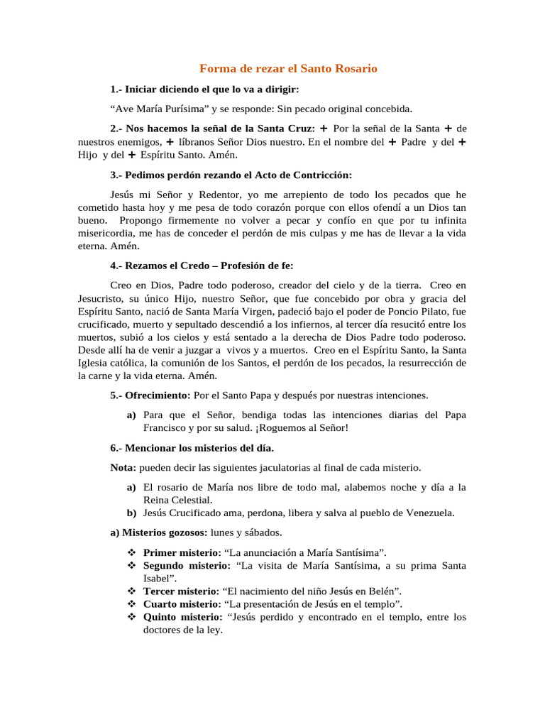 Guìa para Rezar El Santo Rosario | PDF | María, madre de Jesús | Oración