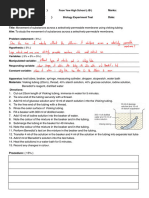 Visking Tube Osmosis Experiment Guide | PDF | Osmosis | Cell Membrane