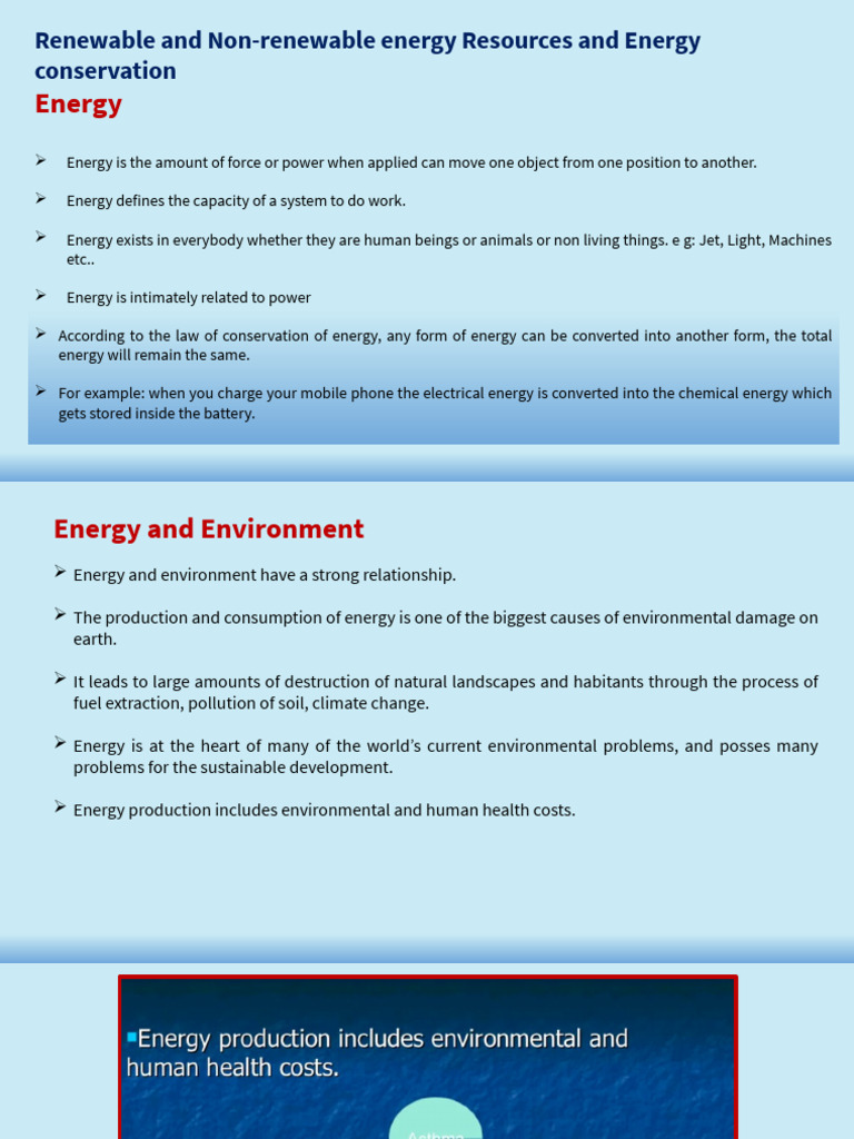 Renewable vs Non-Renewable Energy Overview | PDF | Renewable Energy ...