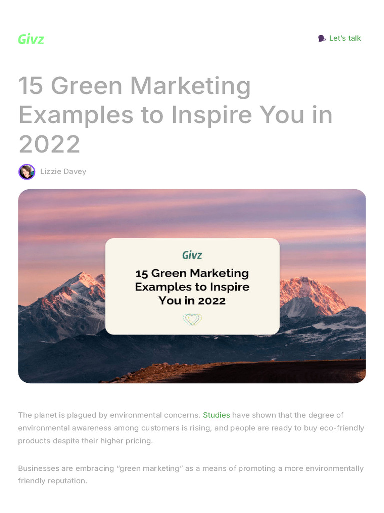 15 Inspiring Green Marketing Examples | PDF | Recycling | Waste
