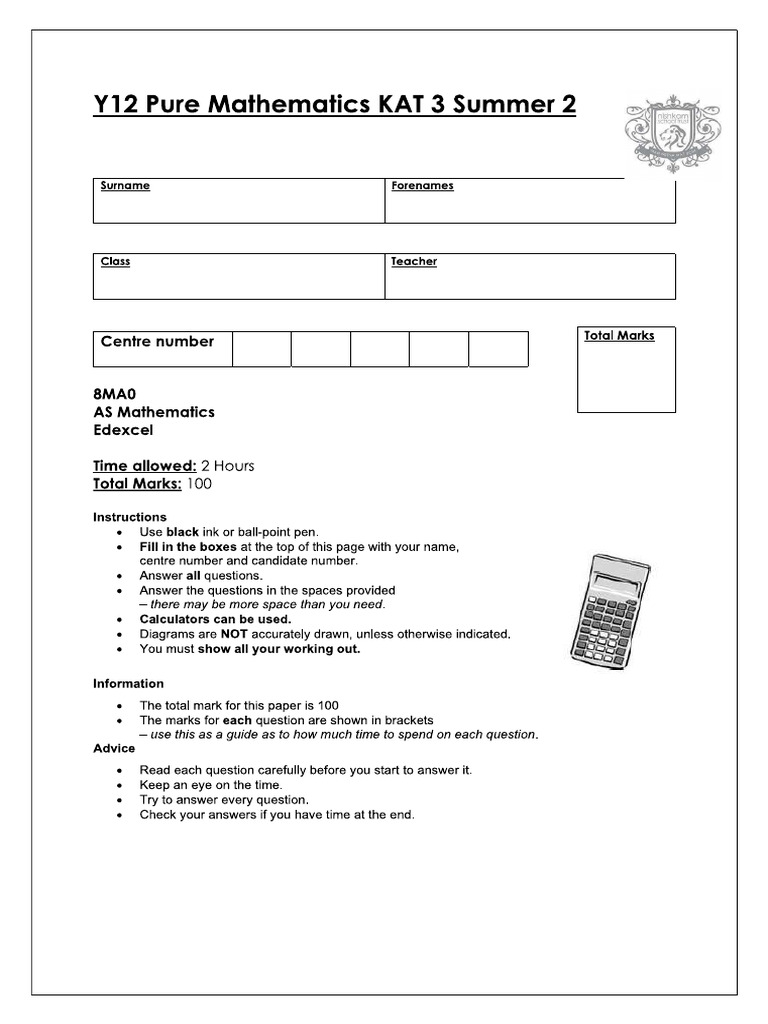 Y12 Kat 3 Pure Merged | PDF