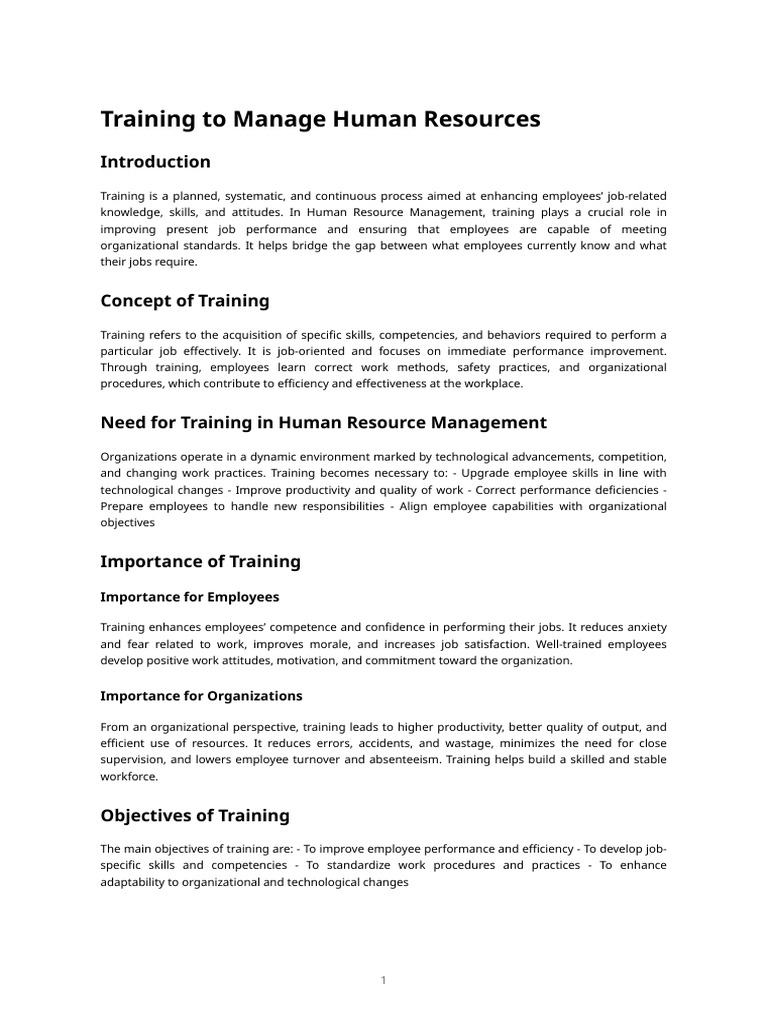 Training To Manage Human Resources | PDF | Human Resources ...