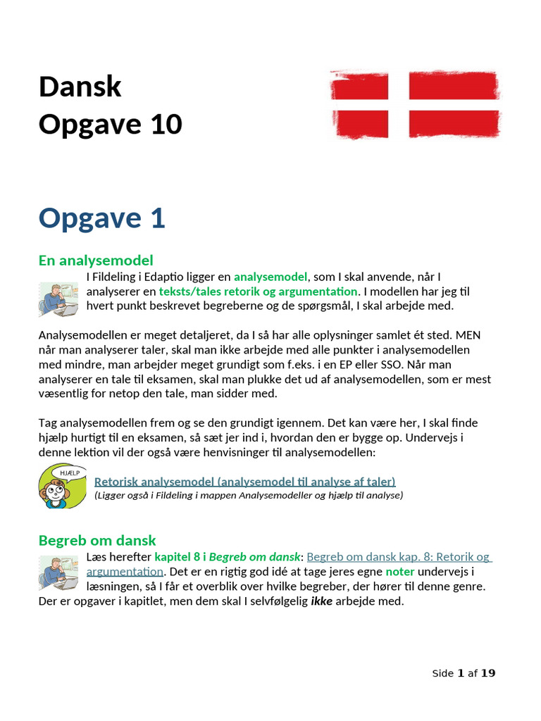 Dansk Opgave 10 | PDF