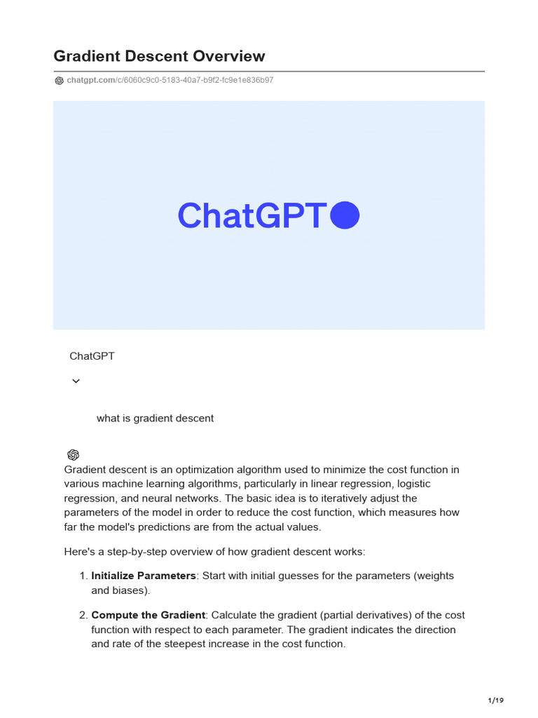 Gradient Descent Overview | PDF | Mathematical Optimization | Applied Mathematics