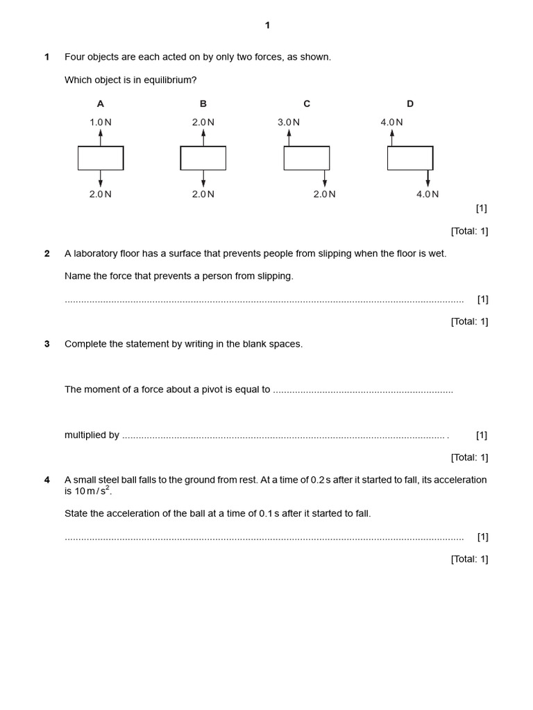Forces and Equilibrium in Physics Problems | PDF | Force | Weight