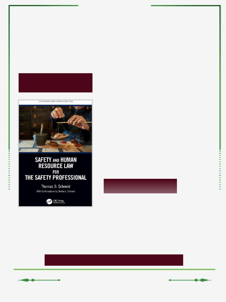 Safety and Human Resource Law for the Safety Professional 1st Edition ...