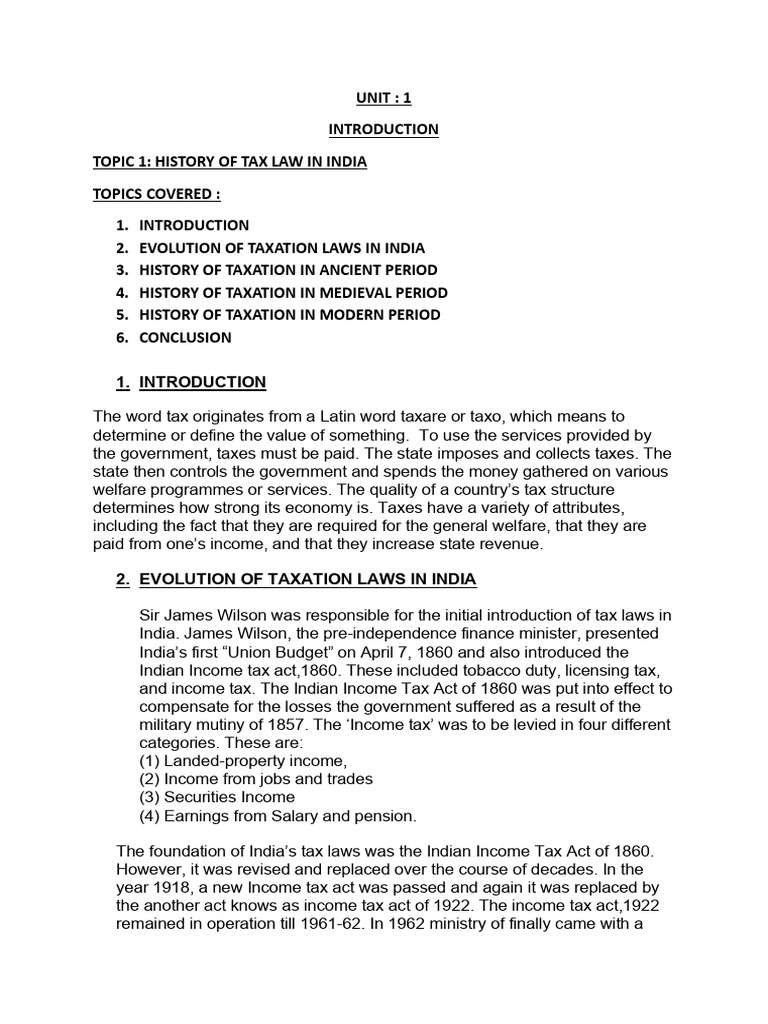History of Tax Law in India | PDF | Taxes | Value Added Tax
