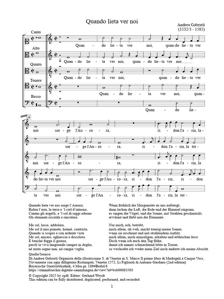 Gabrieli A, Quando Lieta | PDF