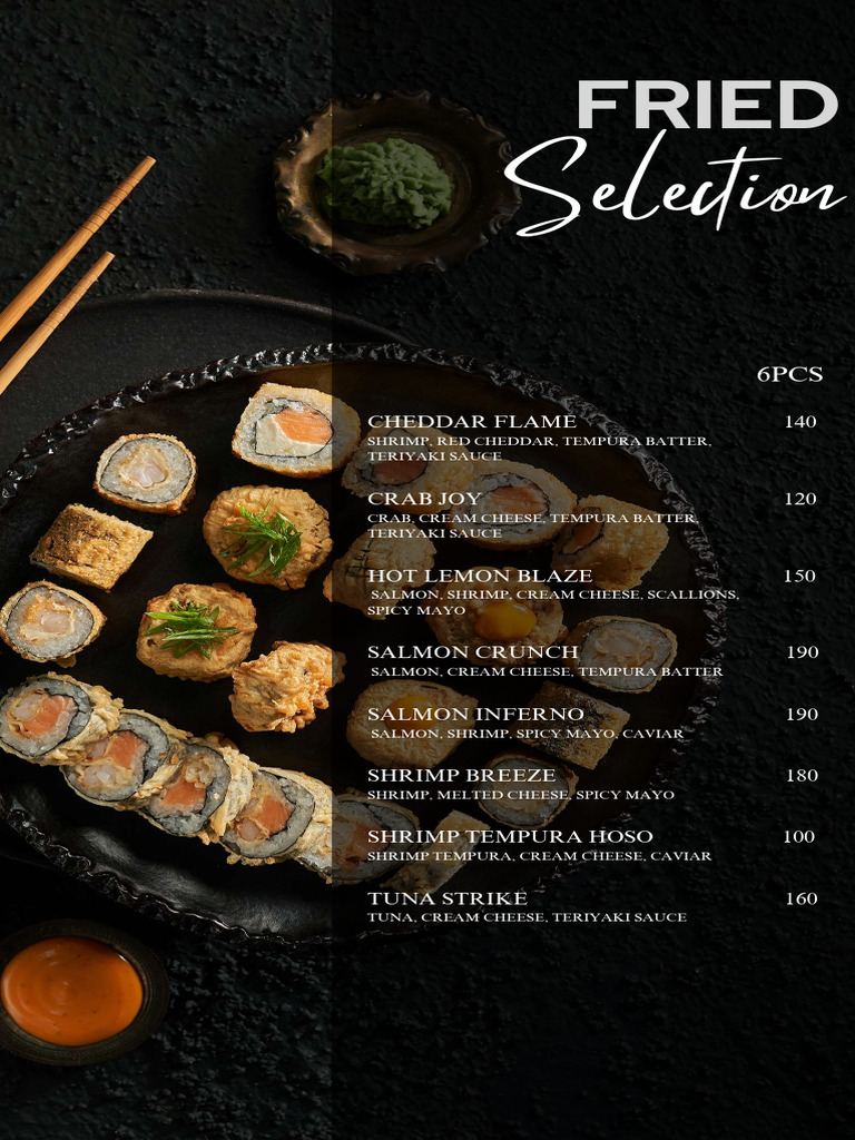 Sushi Menu: Rolls, Nigiri & Combos | PDF | Sushi | Foods