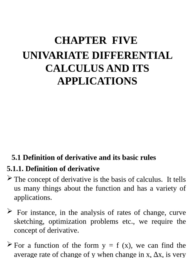 chapter five | PDF | Monotonic Function | Derivative