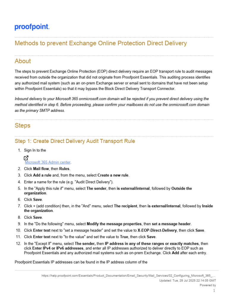 Prevent Exchange Online Direct Delivery | PDF | Computer Networking ...