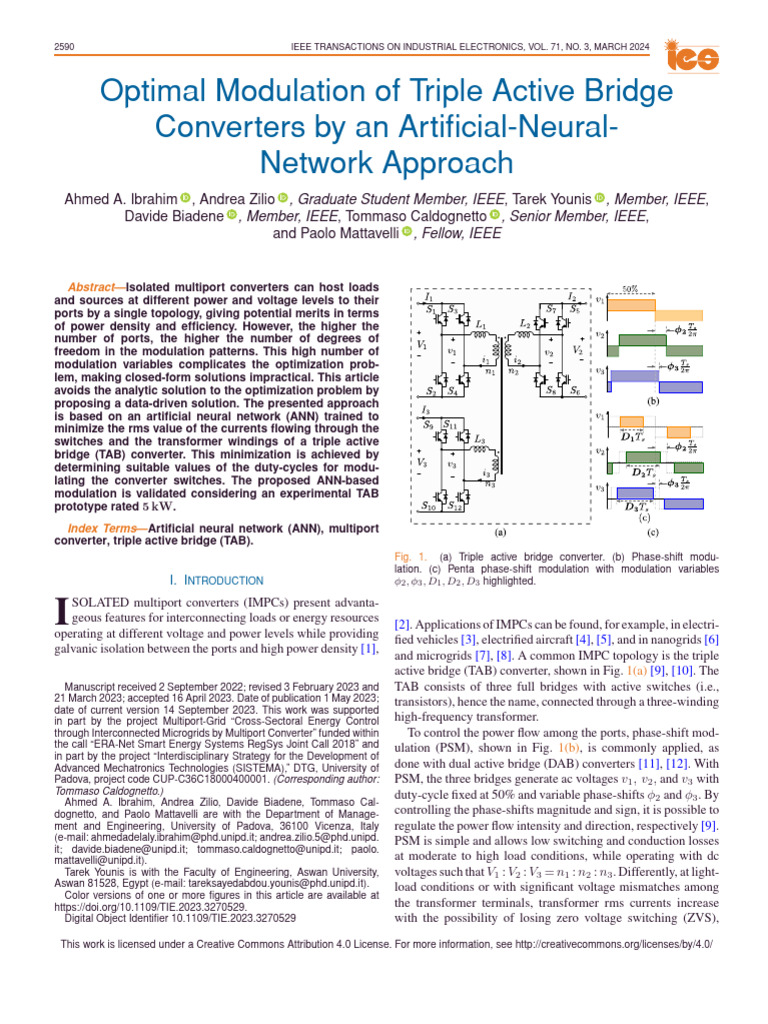 Optimal Modulation of Triple Active Bridge Converters by An Artificial ...