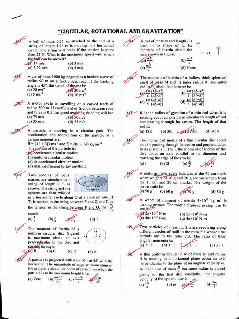 Circular Motion and Gravitational Concepts | PDF | Rotation Around A ...